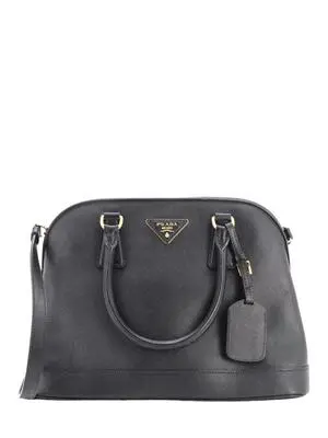 Prada Saffiano Leather Medium Tote Bag - Black