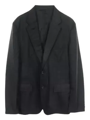 Comme Des Garçons Single-breasted Striped Tailored Wool Blazer - Black