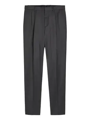 LARDINI Straight-leg Wool Trousers - Dark Grey