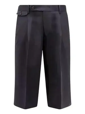 TONYWACK Raw-cut Pleated Shorts - Blue