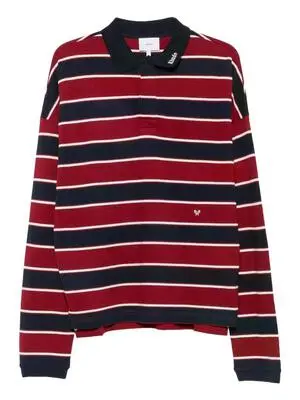 Rhude Striped Long-sleeve Polo Shirt - Red