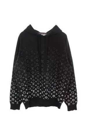 LOUIS VUITTON Monogram Gradient Cotton Hoodie - Black