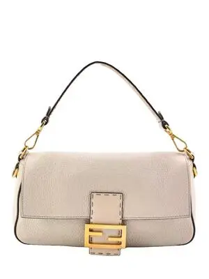 Fendi Selleria Baguette Nm Bag Leather Medium Shoulder Bag - Neutrals