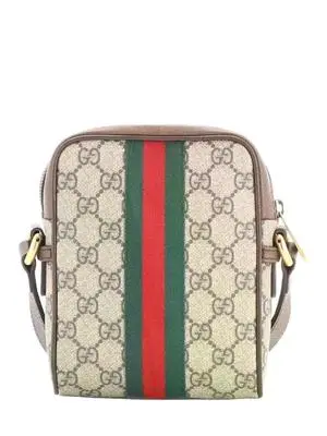 Gucci Ophidia Messenger Bag Gg Coated Canvas Mini Crossbody - Brown