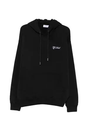 Off-White Logo-embroidered Hoodie - Black