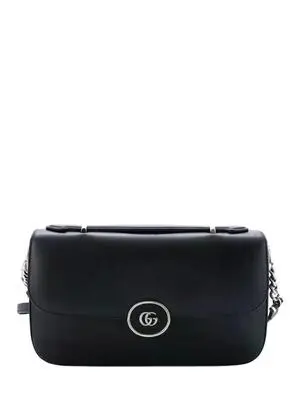 GUCCI Gucci Petite GG Flap Leather Shoulder Bag