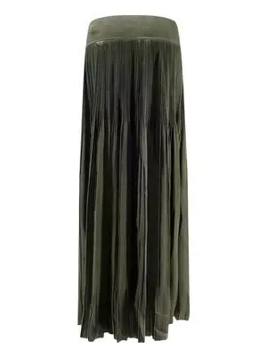 JOSEPH Rabat Pleated Satin Maxi Skirt - Green