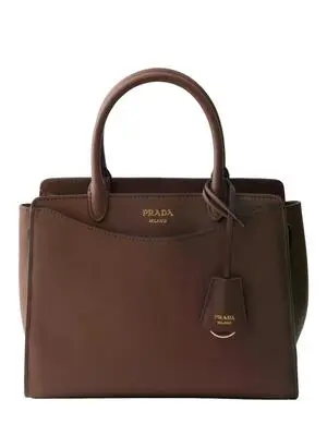 Prada Medium Prelude Leather Handbag - Brown