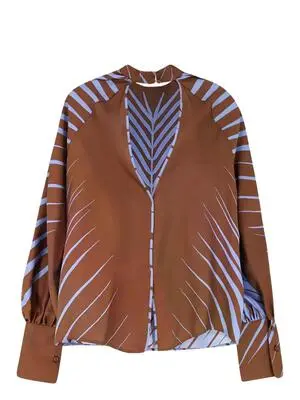 CO.GO Abstract-print Silk Blouse - Blue