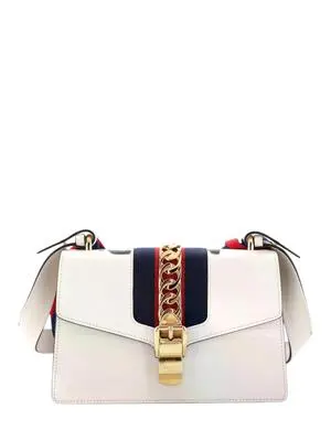 Gucci Sylvie Leather Small Shoulder Bag - White
