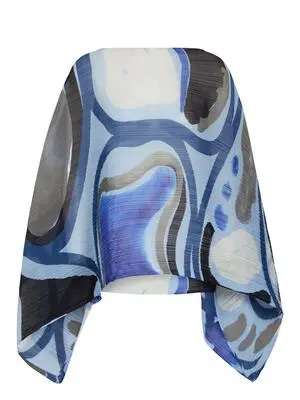 ISSEY MIYAKE Pleats Please Issey Miyake Printed Pleated Woven Stole