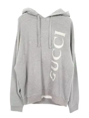 Gucci Logo Print Hoodie - Grey