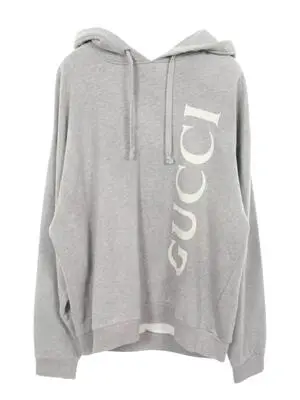 Gucci Logo Print Hoodie - Grey