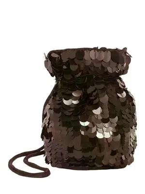 P.a.r.o.s.h P.A.R.O.S.H. Sequin Embellished Bucket Bag Brown