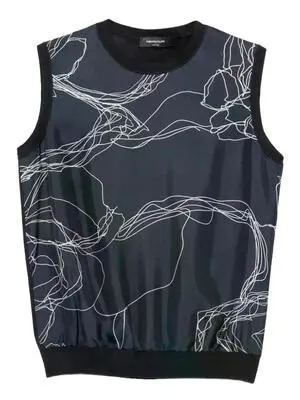 Fabiana Filippi Abstract Print Sleeveless Top - Blue