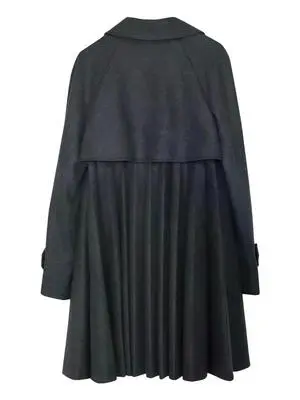 Sportmax Double-breasted Pleated Coat - Grey