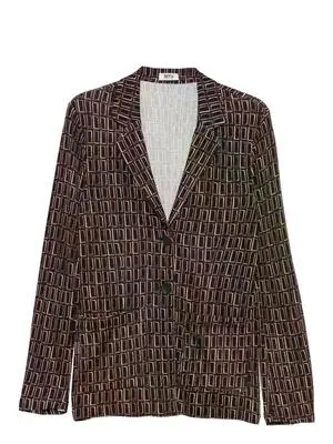 SIYU Geometric Print Blazer - Blue