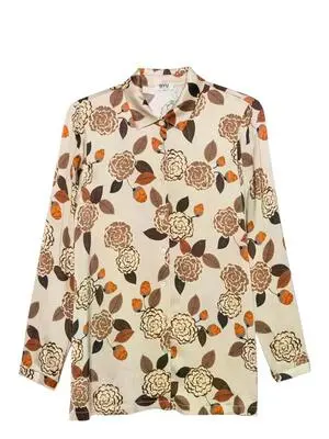 SIYU Floral Print Long-sleeve Shirt - Neutrals
