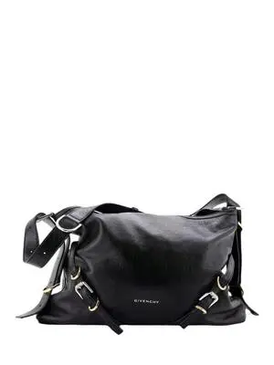 Givenchy Voyou Leather Medium Hobo Bag - Black