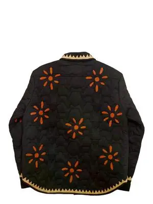 BAZISZT Baziiszt Quilted Floral Appliqué Jacket - Black