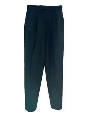 Celine Pleated Wool Trousers - Black