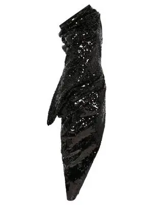 Rick Owens Asymmetrical Sequin One-shoulder Dress - Black
