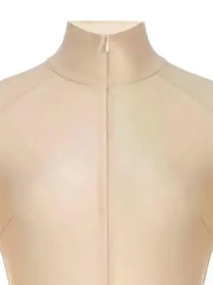 LAQUAN SMITH High-neck Long-sleeve Sheer Bodysuit - Neutrals