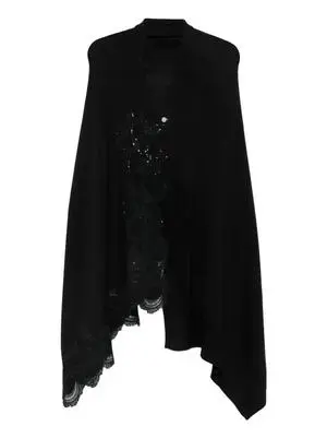 Ermanno Scervino Lace-embellished Draped Cardigan - Blue
