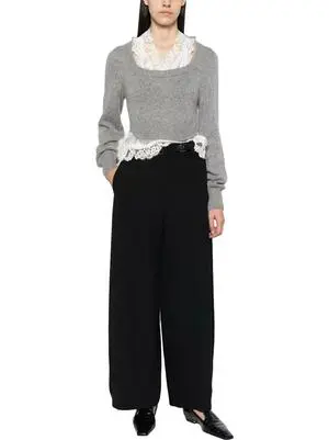 Ermanno Scervino Lace-trim Layered Knit - Grey