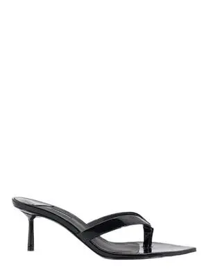LE SILLA Patent Leather Thong Sandals - Black