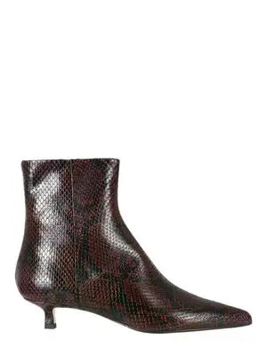 AeydĒ Snakeskin-effect Pointed-toe Ankle Boots - Red
