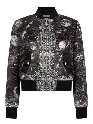 Philipp Plein Regular-fit Satin Zodiac Bomber Jacket - Black