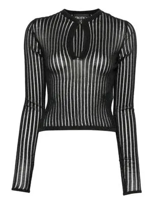 DONDUP Sheer Knit Top - Black