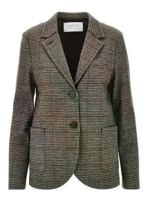 Harris Wharf London Houndstooth Pattern Blazer - Brown