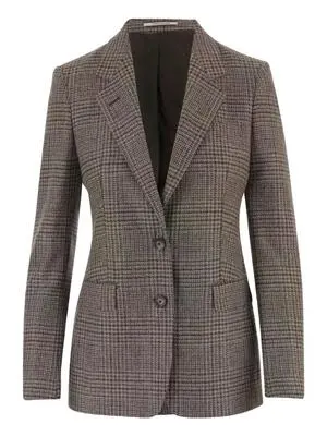 Tagliatore Houndstooth Single-breasted Blazer - Brown