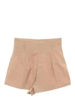 Prada Beige Poplin Pleated Shorts - Neutrals