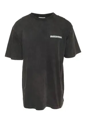 Balenciaga Mirrored Logo-print T-shirt - Black