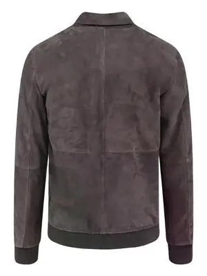 DFOUR Zip-up Suede Jacket - Grey