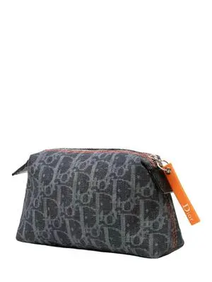 Dior 2006 Oblique Denim Flight Cosmetic Pouch - Blue