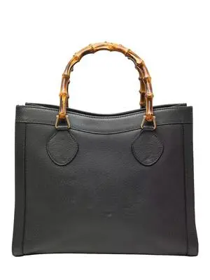 Gucci Leather Bamboo Diana Tote Bag - Black