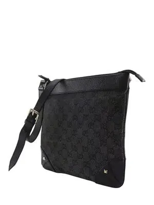 Gucci 2000-2015 Gg Denim Nailhead Crossbody Bag - Grey