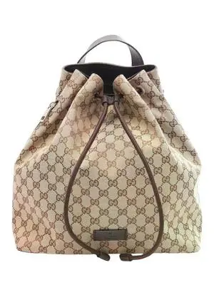 Gucci Gg Canvas Drawstring Backpack - Neutrals