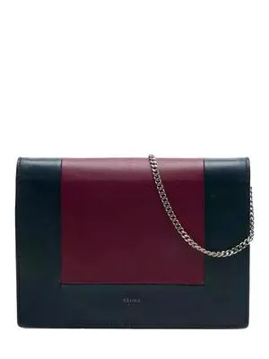 Celine 2017 Leather Frame Wallet On Chain Crossbody Bag - Red