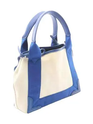 Balenciaga Navy Cabas Tote Bag - White
