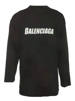 Balenciaga Printed Jersey T-shirt - Black