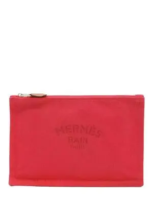 Hermès Toile Bain Yachting Flat Pm Pouch - Red