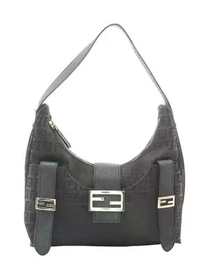 Fendi 2000-2010 Zucchino Canvas Shoulder Bag - Brown