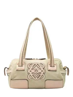 Loewe Mini Canvas Anagram Barrel Bag Satchel - Neutrals