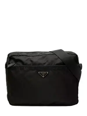 Prada Tessuto Zip Top Crossbody Bag - Black