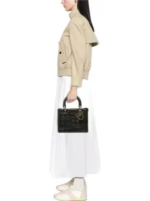 Dior 2004 Medium Lambskin Cannage Lady Satchel - Black